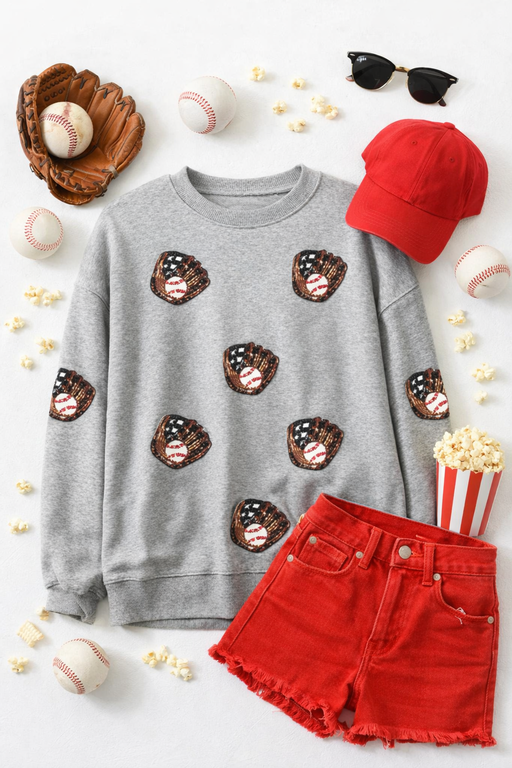BASEBALL MIT GRAY SEQUIN PULLOVER RTS – Hazel Mae Boutique