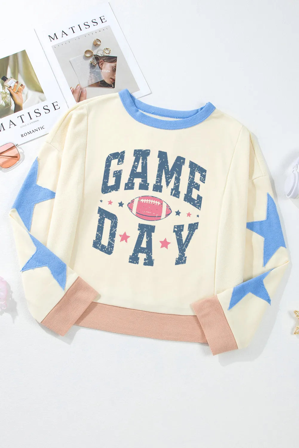 GAME DAY Star Patch Sweatshirt (ships 1-2 weeks) – Hazel Mae Boutique